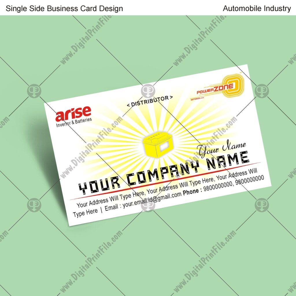 Automobile = 5 Business Card Design - Digital Print File