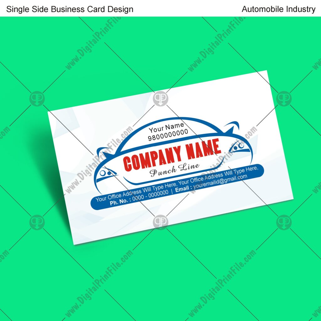 Automobile = 3 Business Card Design - Digital Print File