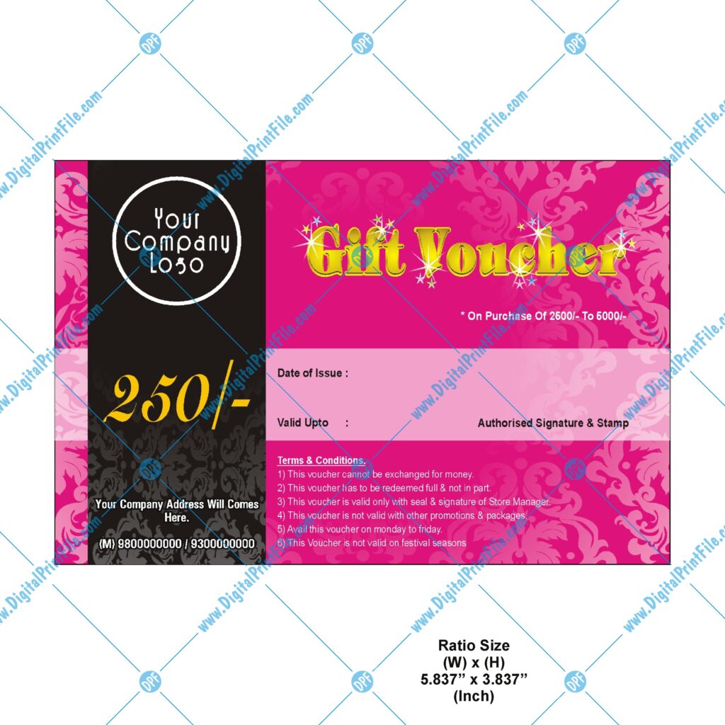 Discount Coupon Design = 1 - Digital Print File