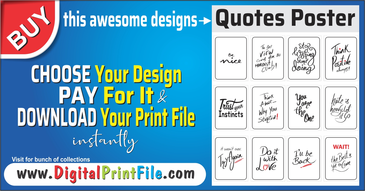 Quotes Poster Design - 50 - Digital Print File