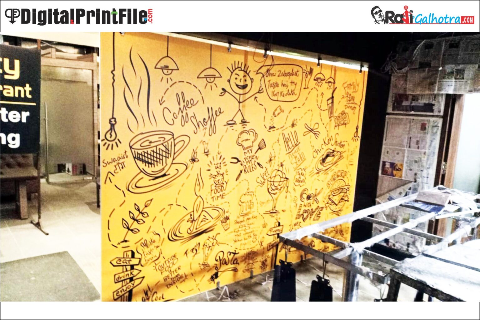 Big Wall Cartoon Caricature Digital Hand Drawing - Digital Print File