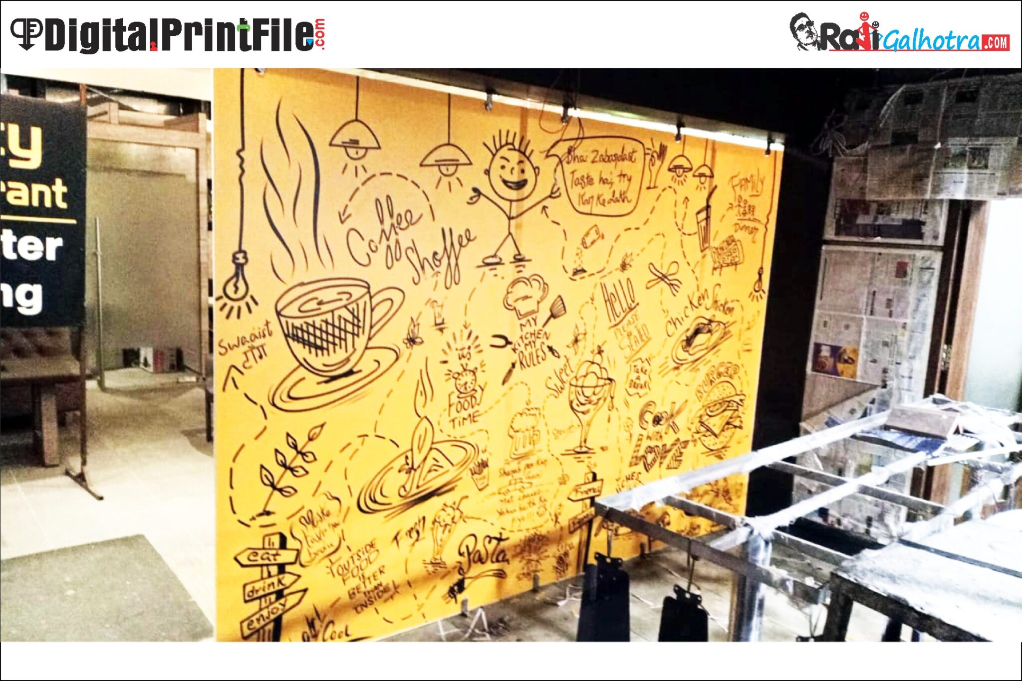 Big Wall Cartoon Caricature Digital Hand Drawing - Digital Print File