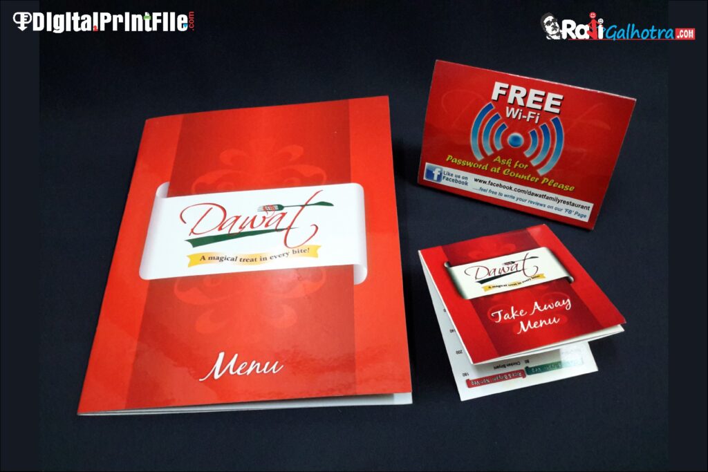 Hotel Menu Card Designing - Digital Print File