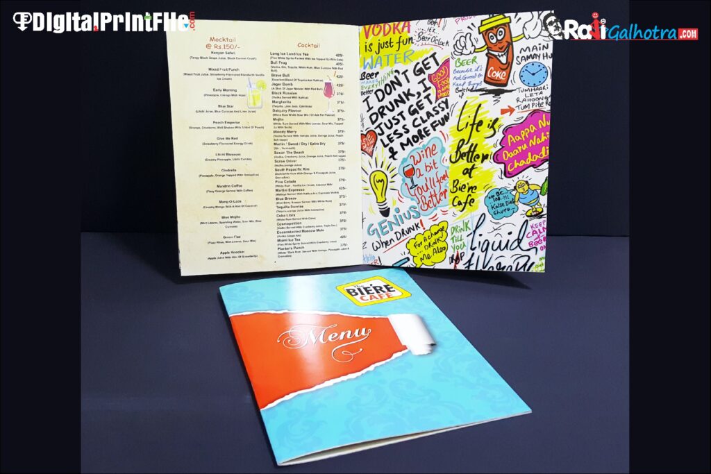 Hotel Menu Card Designing - Digital Print File