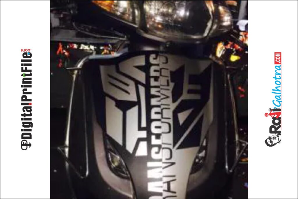 Two Wheeler Customized Body Graphics Designing - Digital Print File